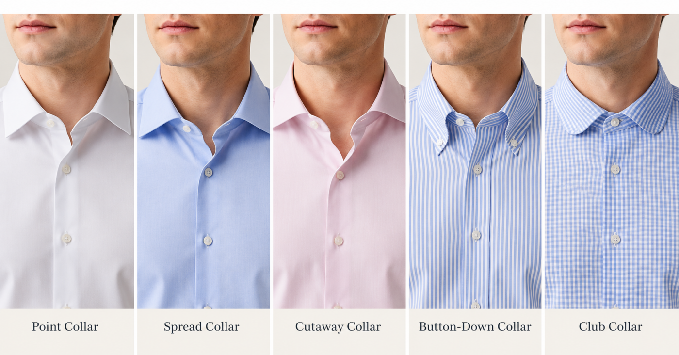 A Beginner’s Guide to Different Types of Shirt Collars | Men's Clothing ...